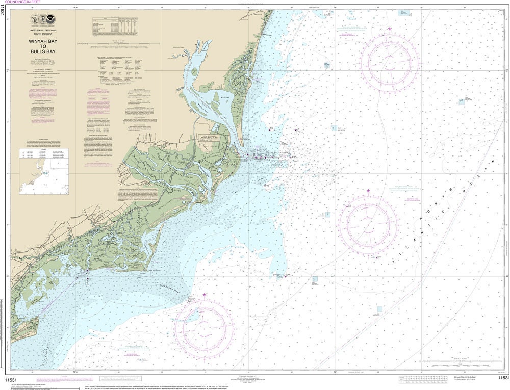 Custom Chart of Winyah Bay to Bulls Bay 11531 - Etsy