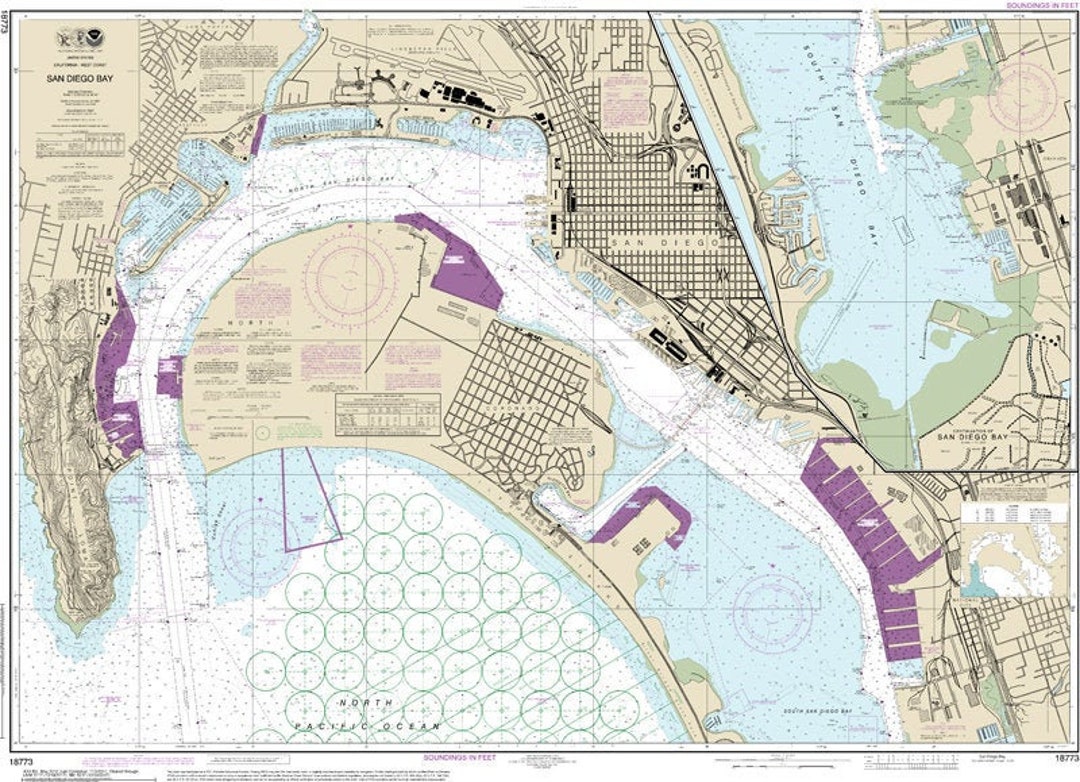 Custom Chart of San Diego Bay 18773 - Etsy