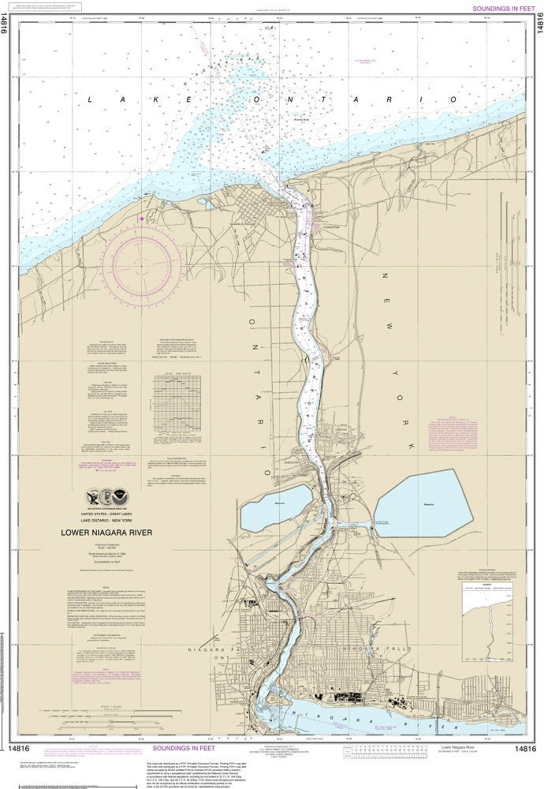 Custom Chart of Lower Niagara River 14816 - Etsy