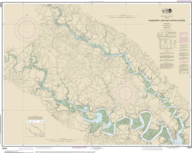 Custom Chart of Pamunkey and Mattaponi Rivers 12244 - Etsy