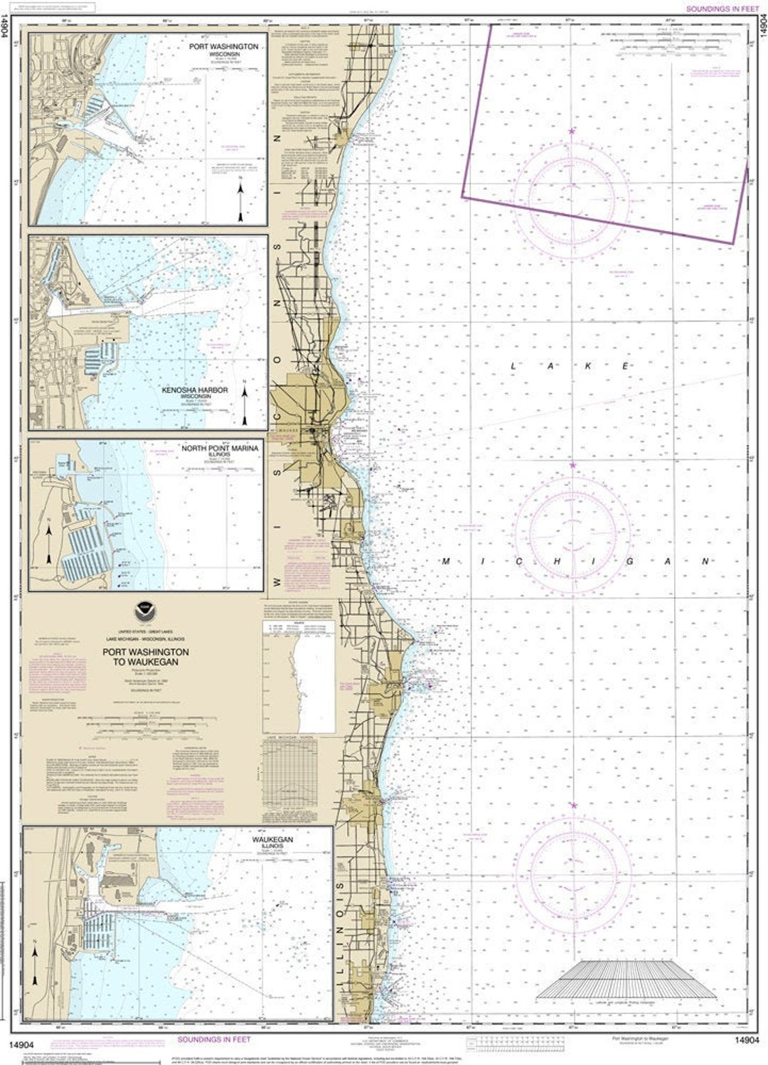 Custom Chart of Port Washington to Waukegankenoshanorth - Etsy