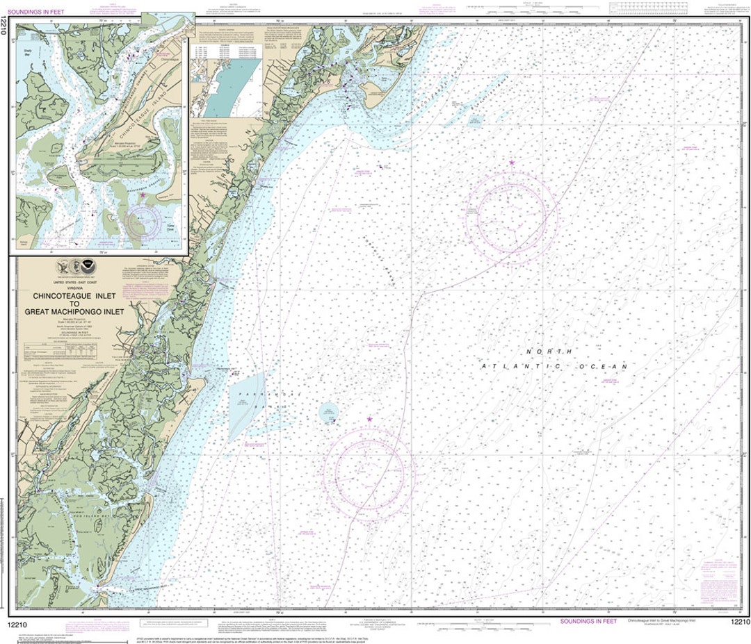 Custom Chart of Chincoteague Inlet to Great Machipongo ...