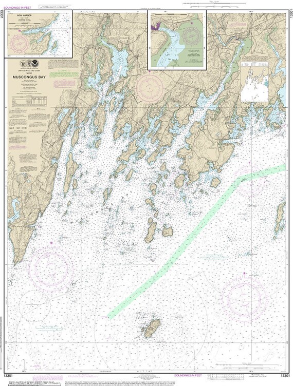 Custom Muscongus Bay New Harbor Thomaston Chart 13301 | Etsy
