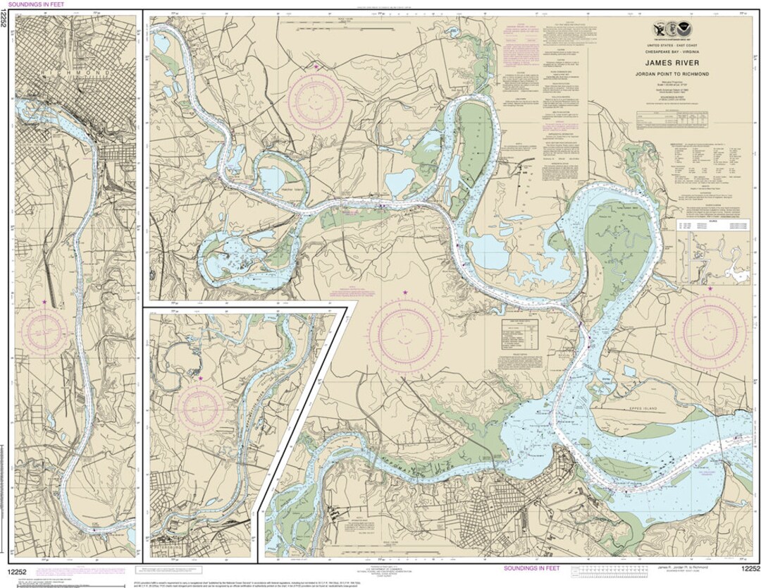 Custom Chart of James River Jordan Point to Richmond 12252 - Etsy