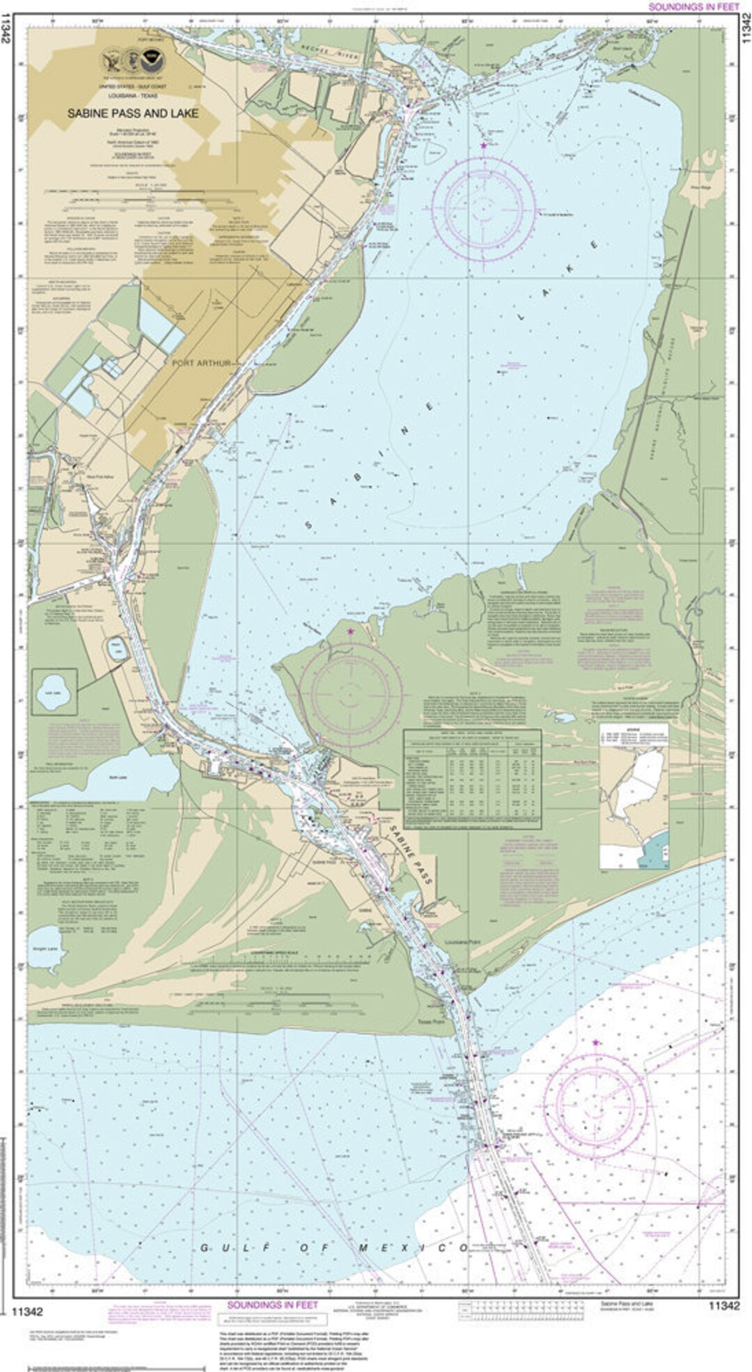 Custom Chart of Calcasieu Pass to Sabine Pass 11342 - Etsy