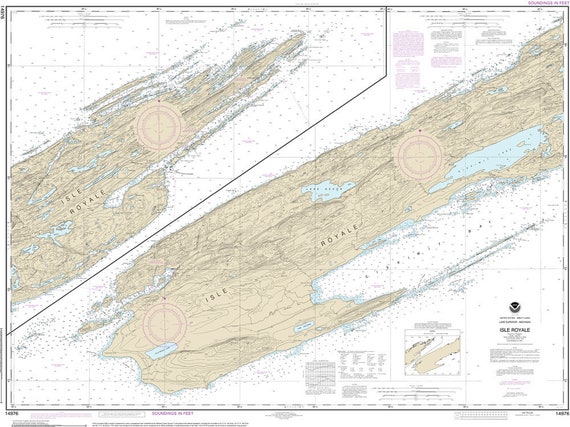 Custom Chart of Isle Royale 14976 | Etsy