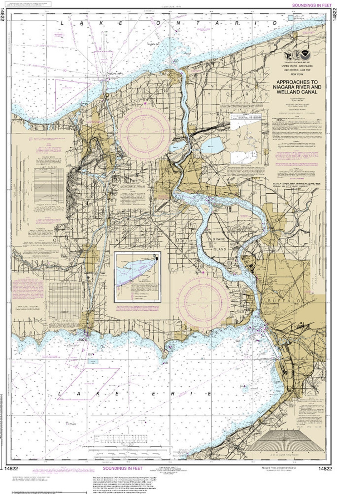Custom Chart of Approaches to Niagara River and Welland Canal - Etsy