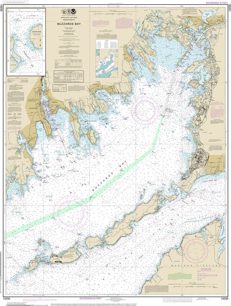 Custom Chart of Buzzards Bay Quicks Hole 13230 - Etsy