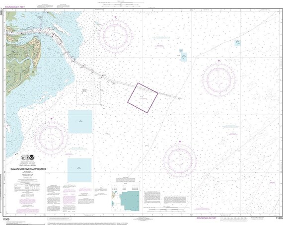 Custom Chart of Savannah River Approach 11505 | Etsy