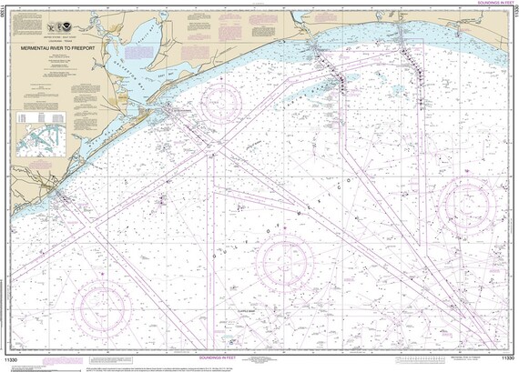 Custom Chart of Mermentau River to Freeport 11330 | Etsy