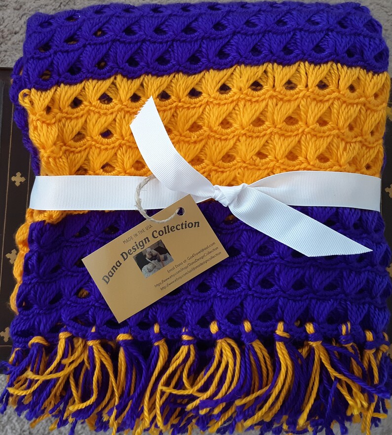 Crochet Baby Blanket LSU - Etsy