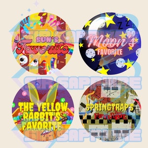 Five Nights at Freddy's Themed Safety Pin Buttons | Fnaf Buttons | 58mm ...