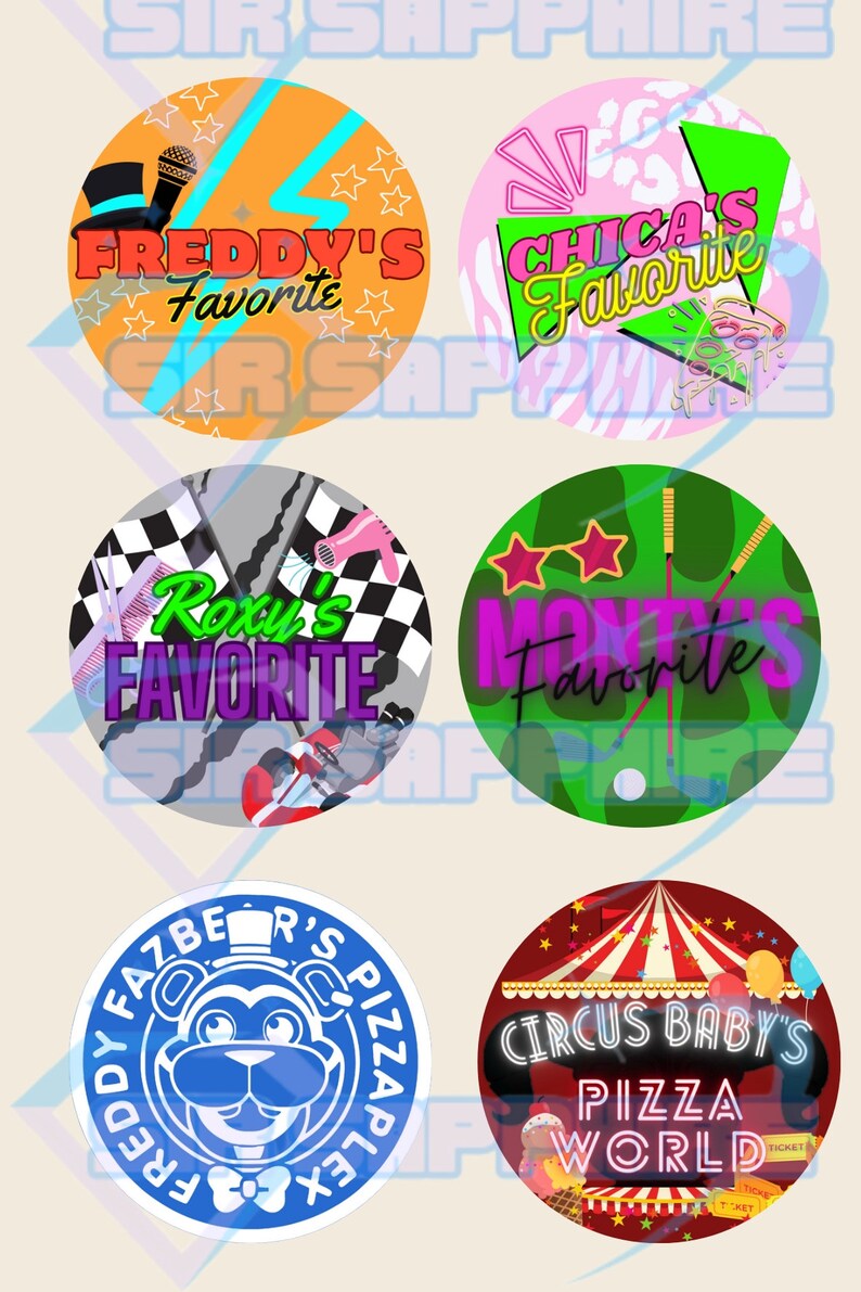 Five Nights at Freddy's Security Breach Safety Pin Buttons Fnaf Buttons ...