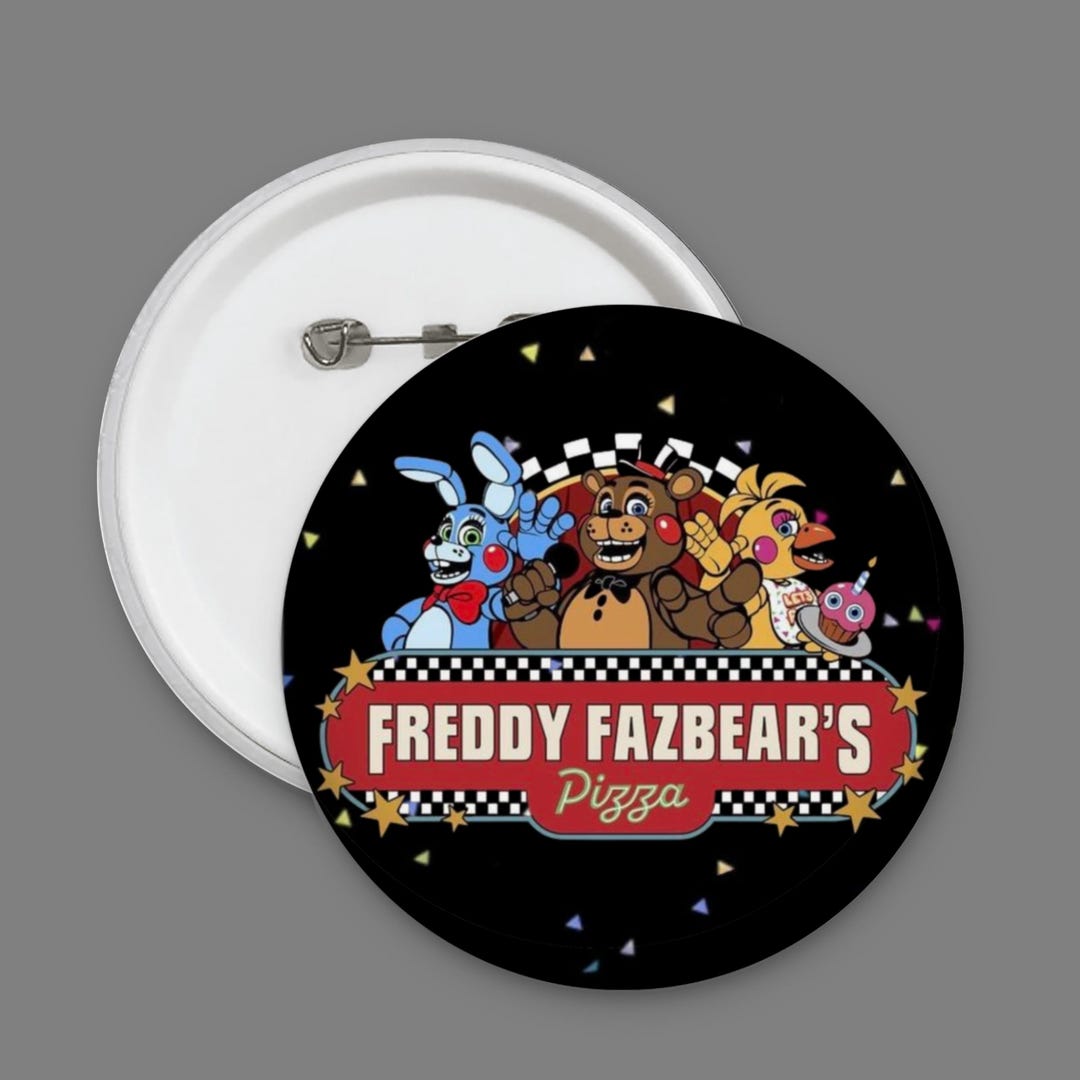 Five Nights at Freddy's 2 Safety Pin Buttons | Fnaf 2, Fnaf Movie ...