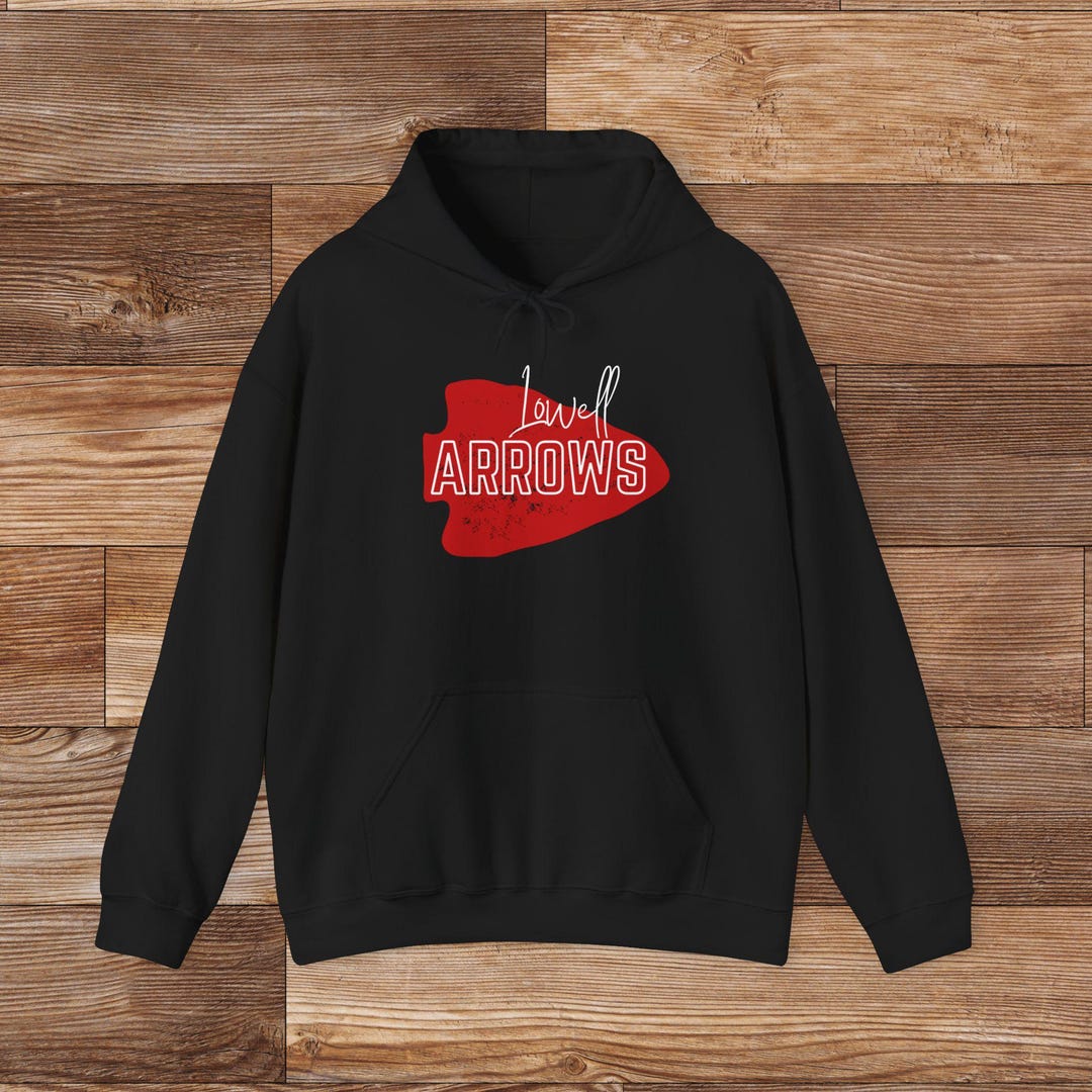 Lowell Red Arrow Hoodie Unisex Sweatshirt for Lowell Schools, School ...