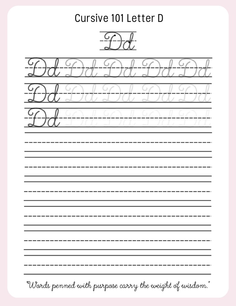 Cursive 101 Cursive Worksheets a Complement to the Cursive 101 Workbook ...