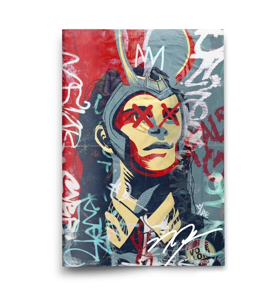 Loki Art Print- COMIC SIZE- Signed by Artist Natemadeit Graffiti - Etsy