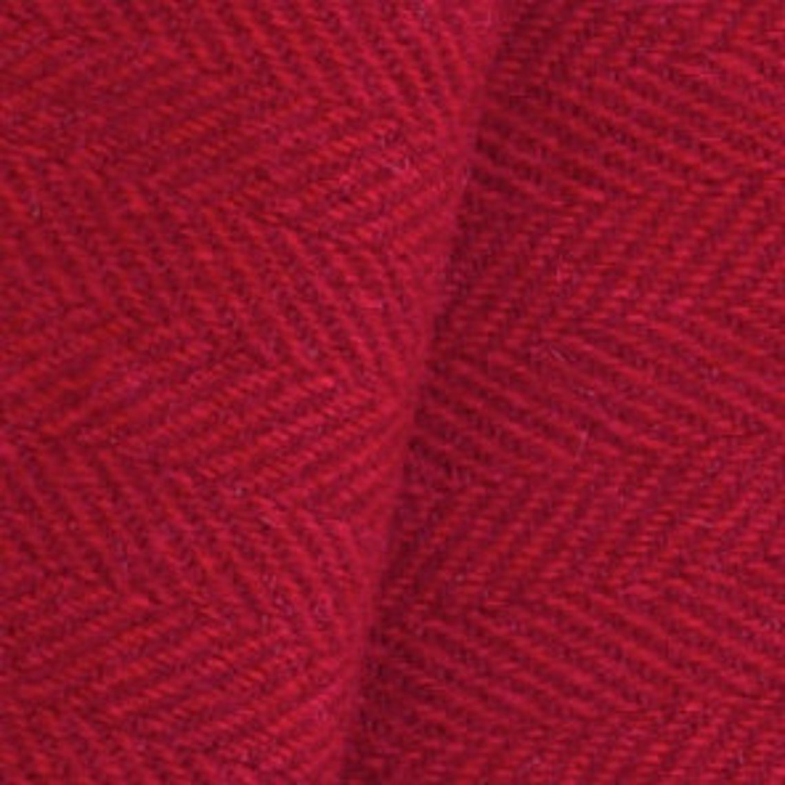 Red and Deep Red Herringbone, Fetled Wool Fabric for Rug Hooking, Wool ...