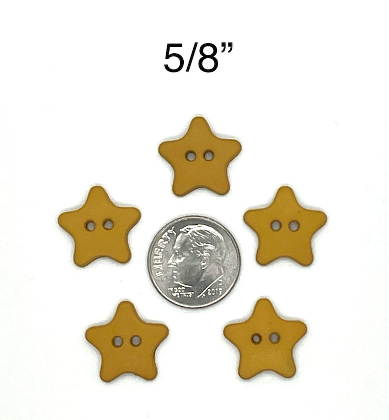 Different Sizes, Hand-dyed Star Buttons, Dark Mustard, Just Another ...