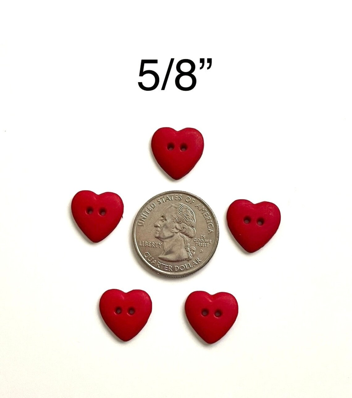 Different Sizes, Hand-dyed Heart Buttons, Cardinal Red, Just Another ...