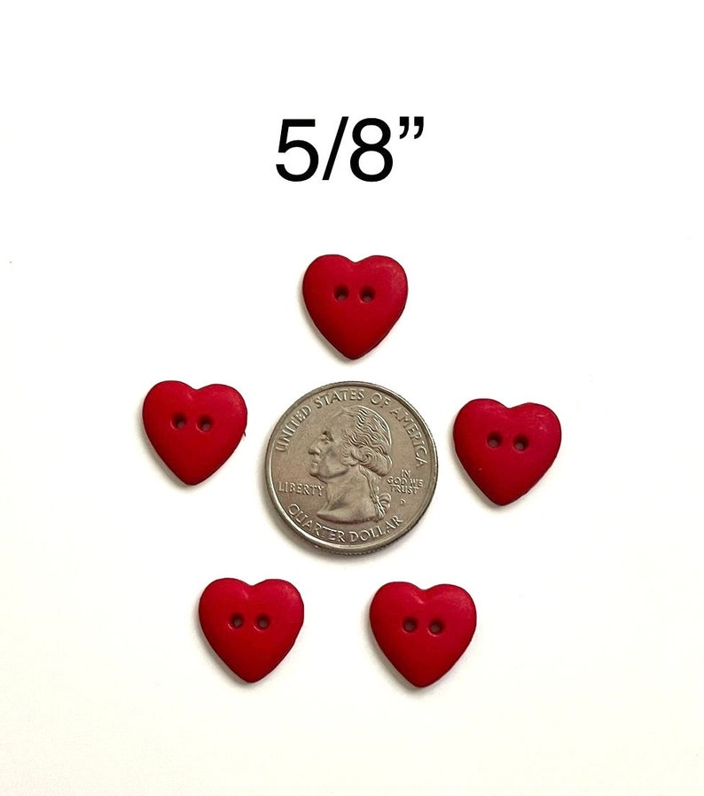 Different Sizes, Hand-dyed Heart Buttons, Cardinal Red, Just Another ...