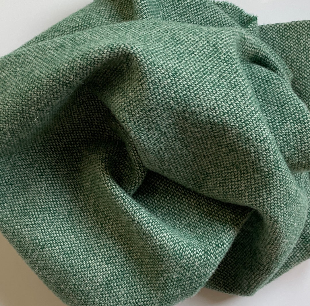 Green and Natural Barley Corn Weave, Felted Wool Fabric for Rug Hooking ...