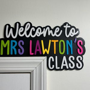 Personalized 3D Teacher Sign, Teacher Door Hanger, Teacher Welcome Sign ...