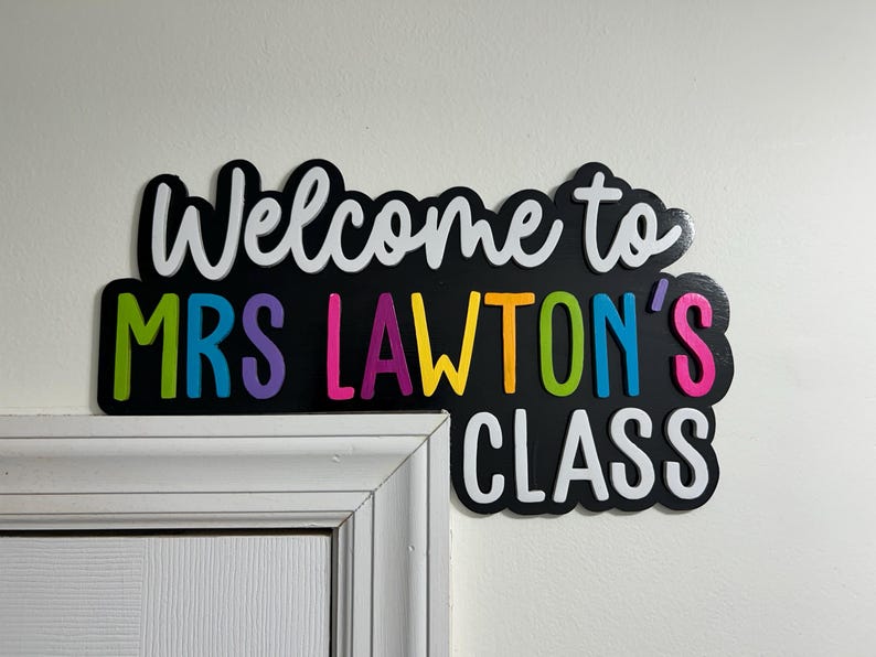 Personalized 3D Teacher Sign, Teacher Door Hanger, Teacher Welcome Sign ...