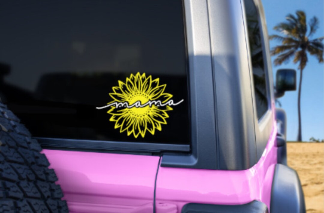 Sunflower Car Decal, Mama Car Decal, Decals for Car Windows, Decals for ...