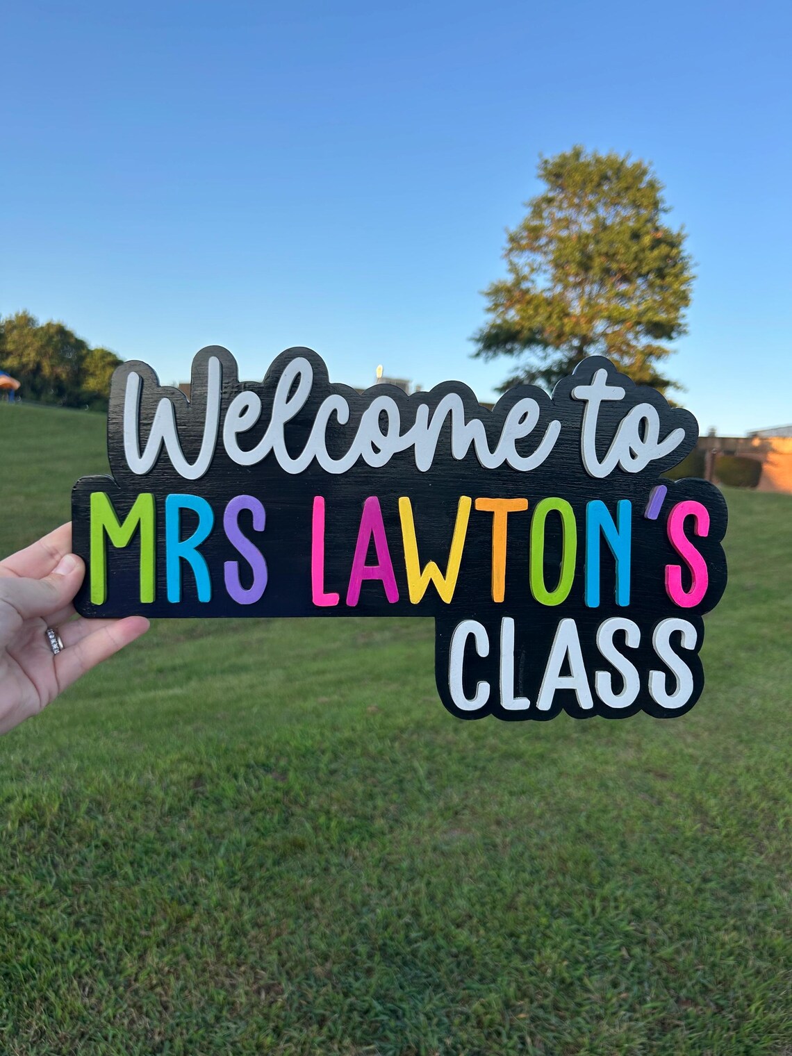 Personalized 3D Teacher Sign, Teacher Door Hanger, Teacher Welcome Sign ...