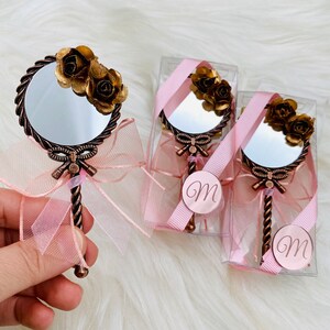 Chocolate Wedding Favor, Mini Hand Mirror and Chocolate Favor, Wedding ...