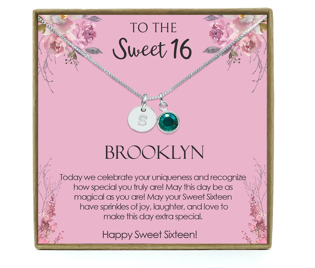 Sweet Sixteen Gift, Sweet 16 Gift, 16th Birthday Gift Girl Necklace ...