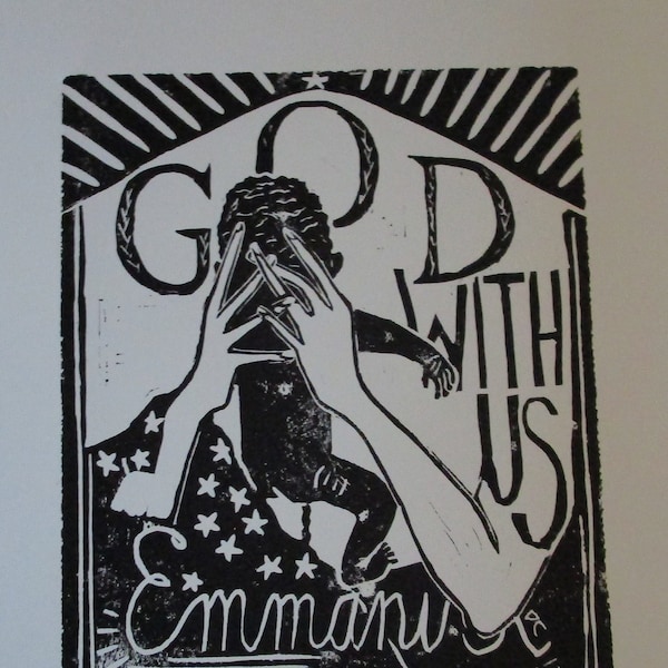 Linocut Jesus - Etsy