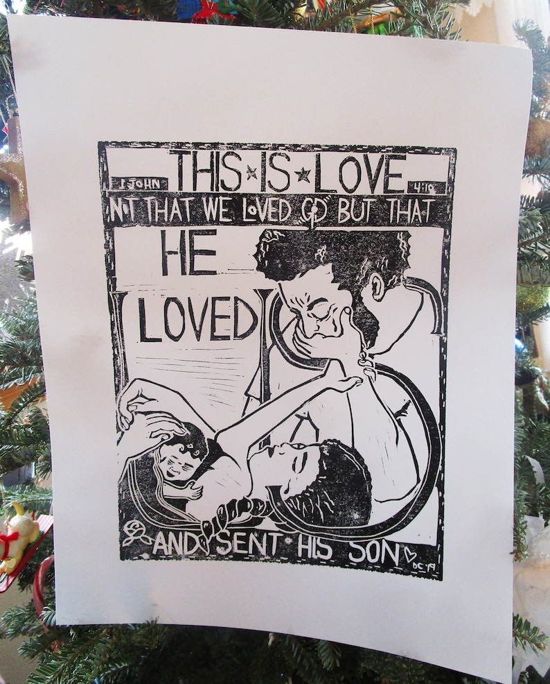 Nativity Original Linocut - Etsy