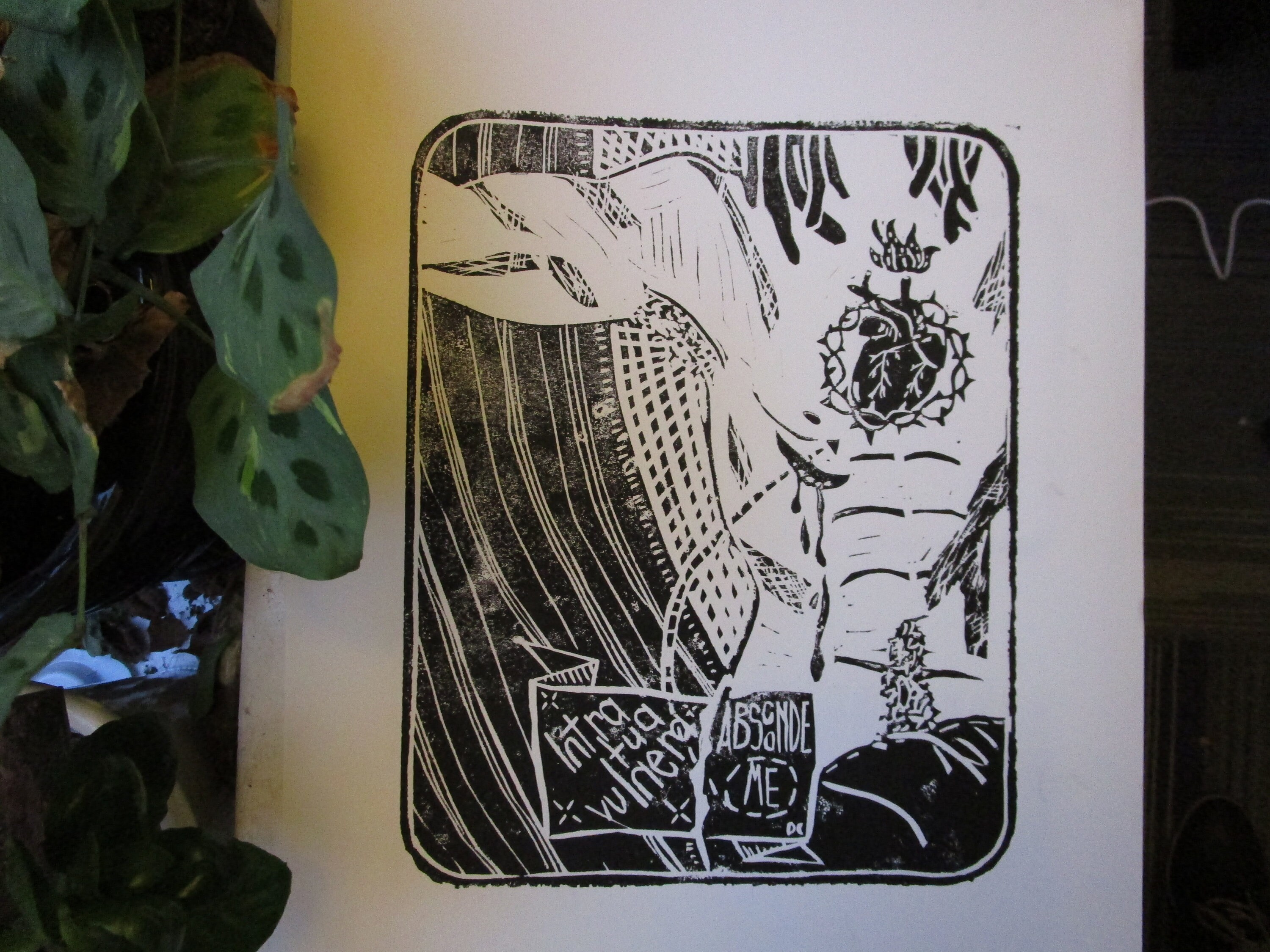 Original Linocut - "absconde Me" - Etsy