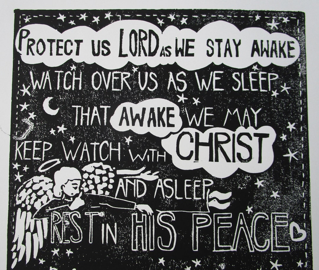 Night Prayer Original Linocut - Etsy