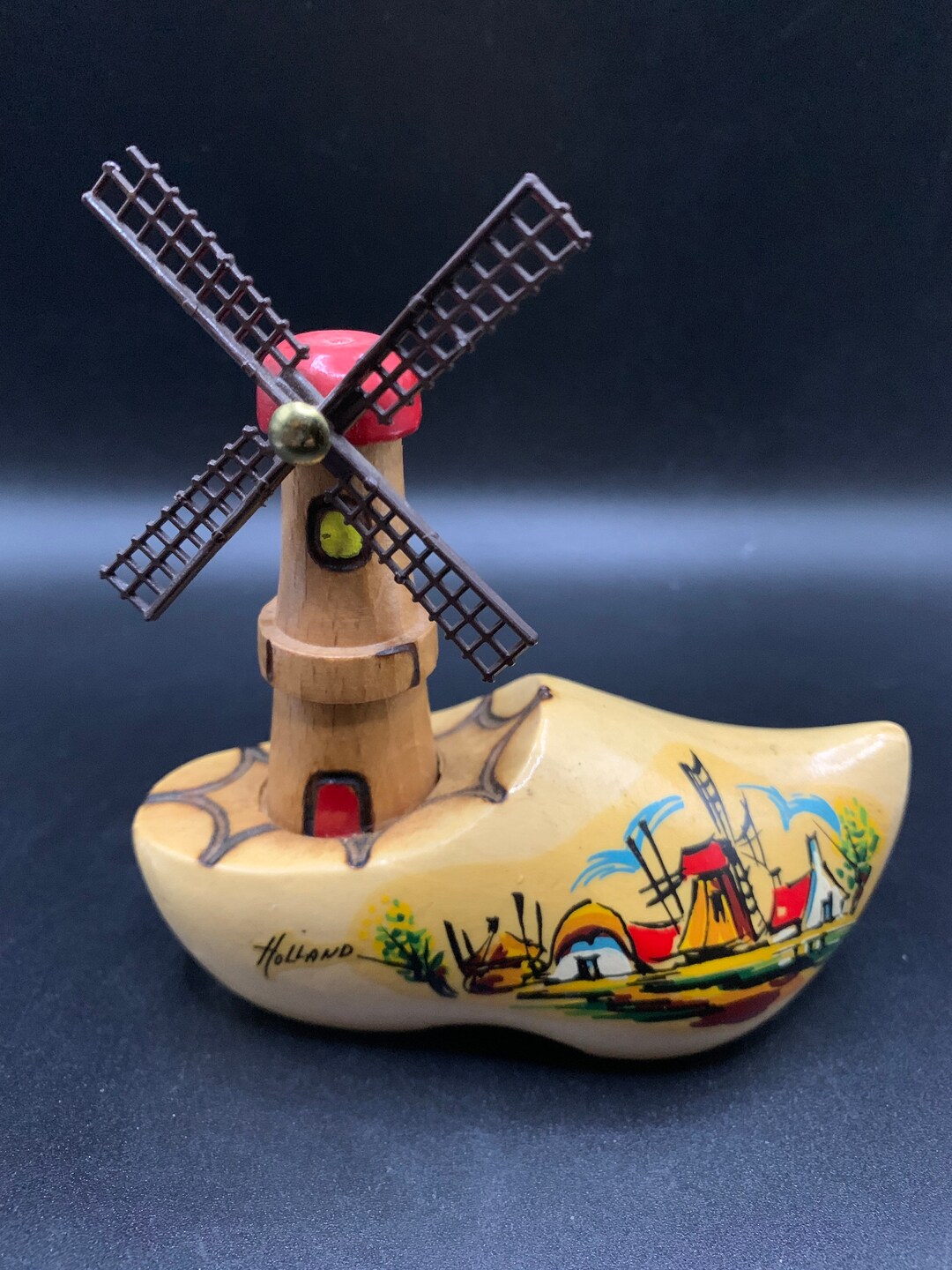 Vintage Dutch Shoe With Windmill Souvenir - Etsy
