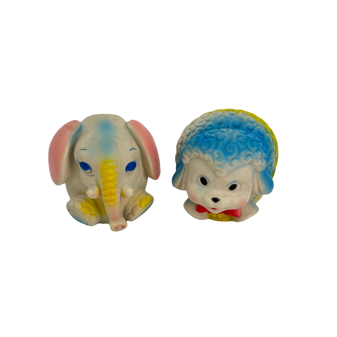 Vintage Rubber Squeak Toys Lamb Elephant Sanitoy Inc 1960s - Etsy