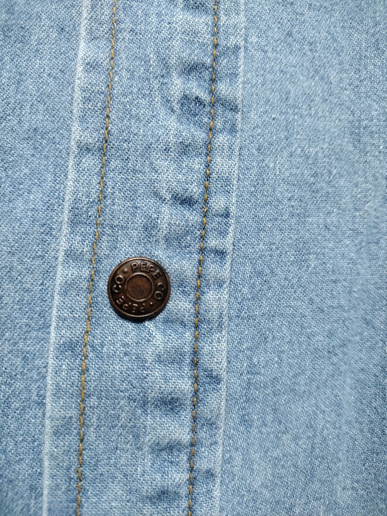 Awesome Classic Vintage Men's Blue Denim Button Down by PEPE BRAND ...
