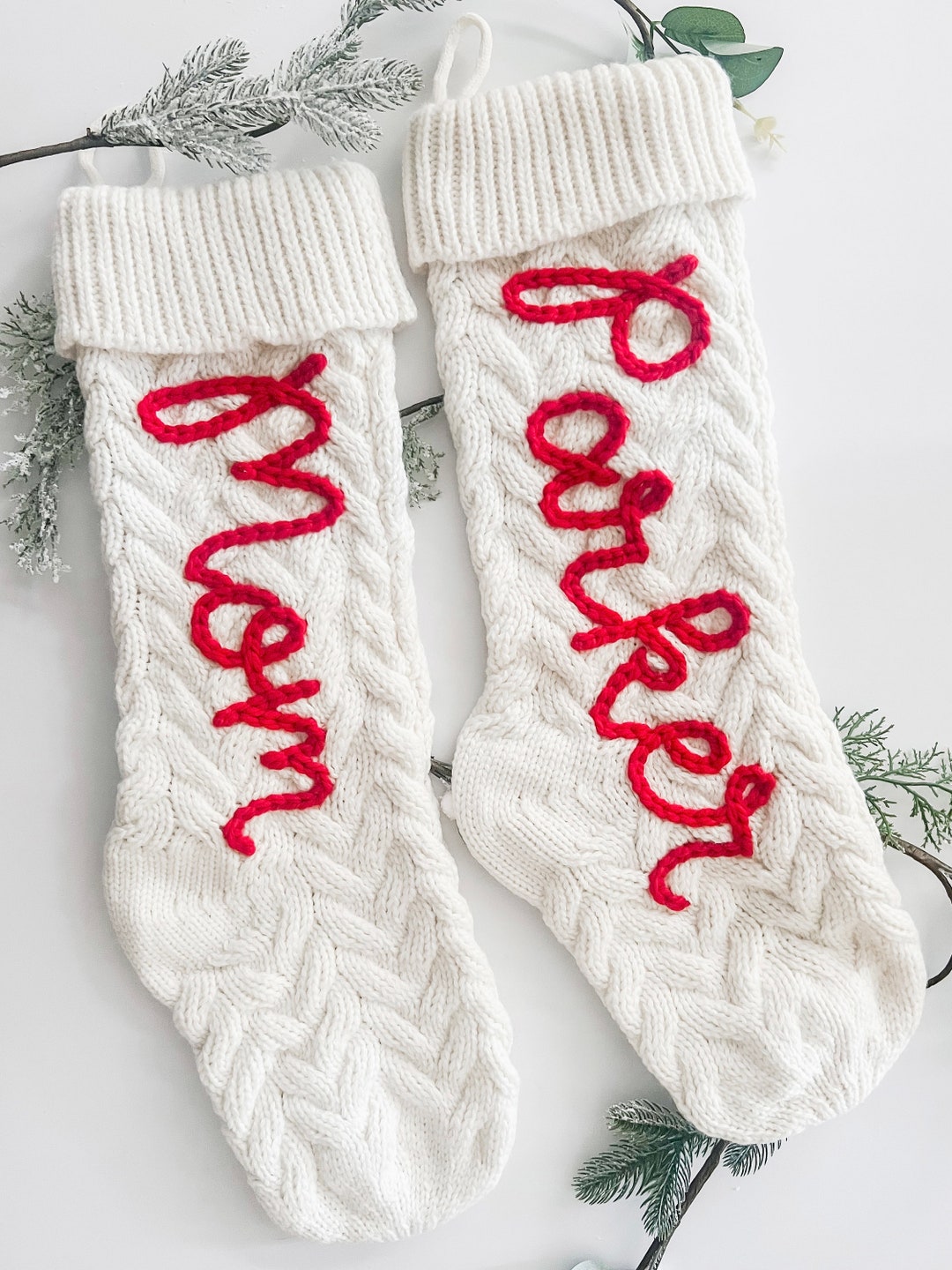 Embroidered Stocking Customizable Name Stocking Hand-embroidered ...