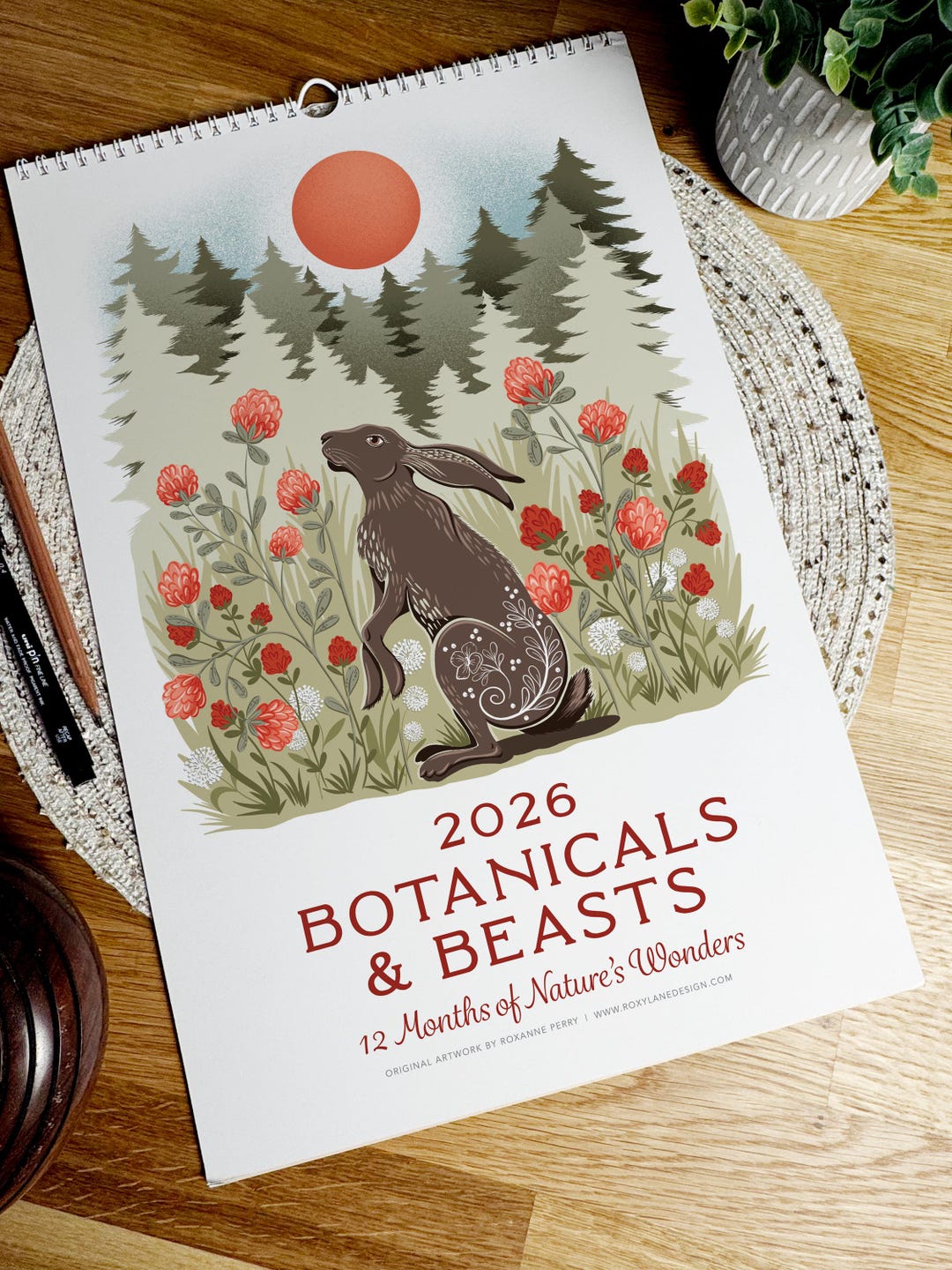 2026 Wall Calendar | Botanicals & Beasts | Artist Illustrated | January ...