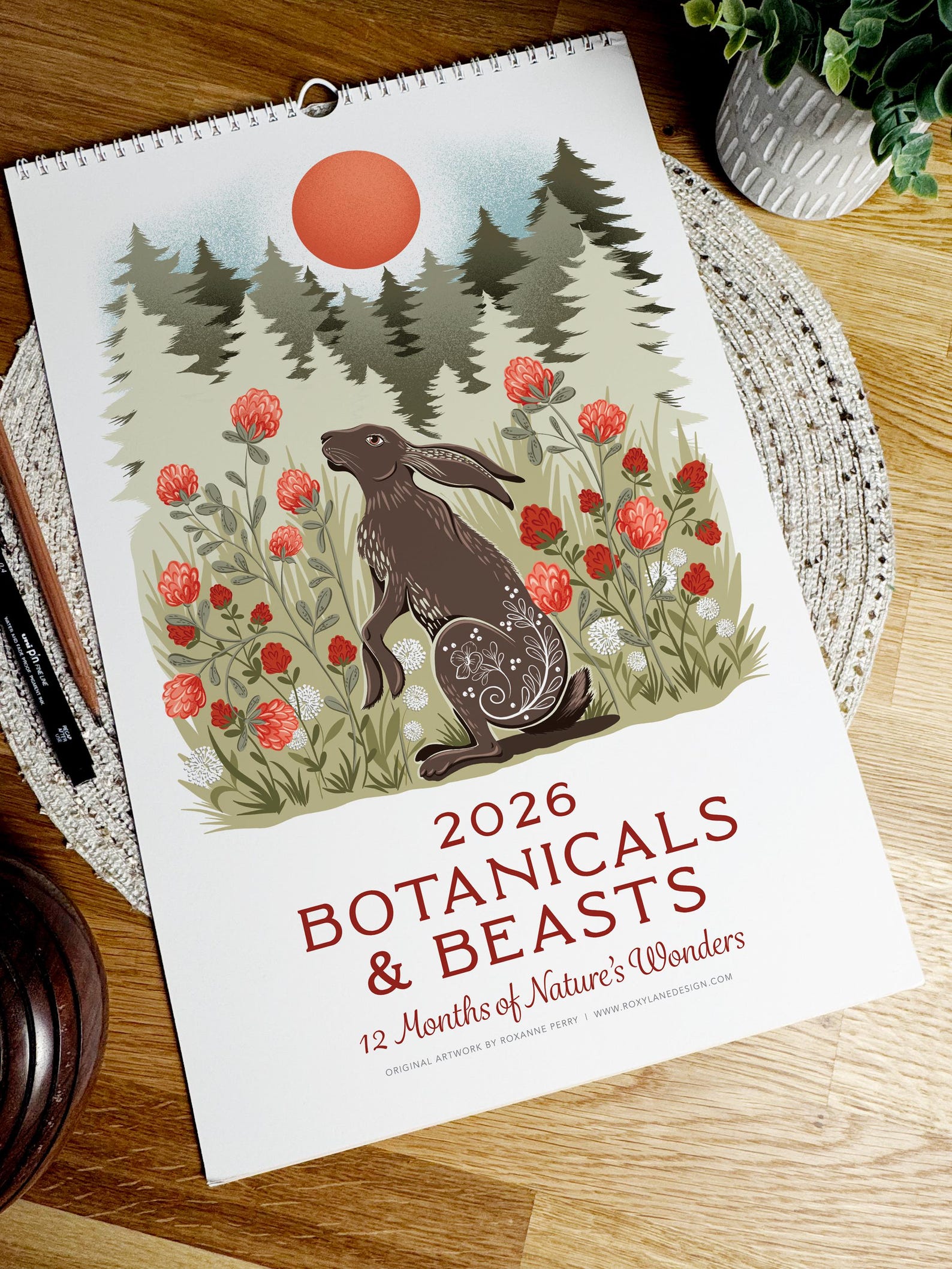 2026 Wall Calendar | Botanicals & Beasts | Artist Illustrated | January ...