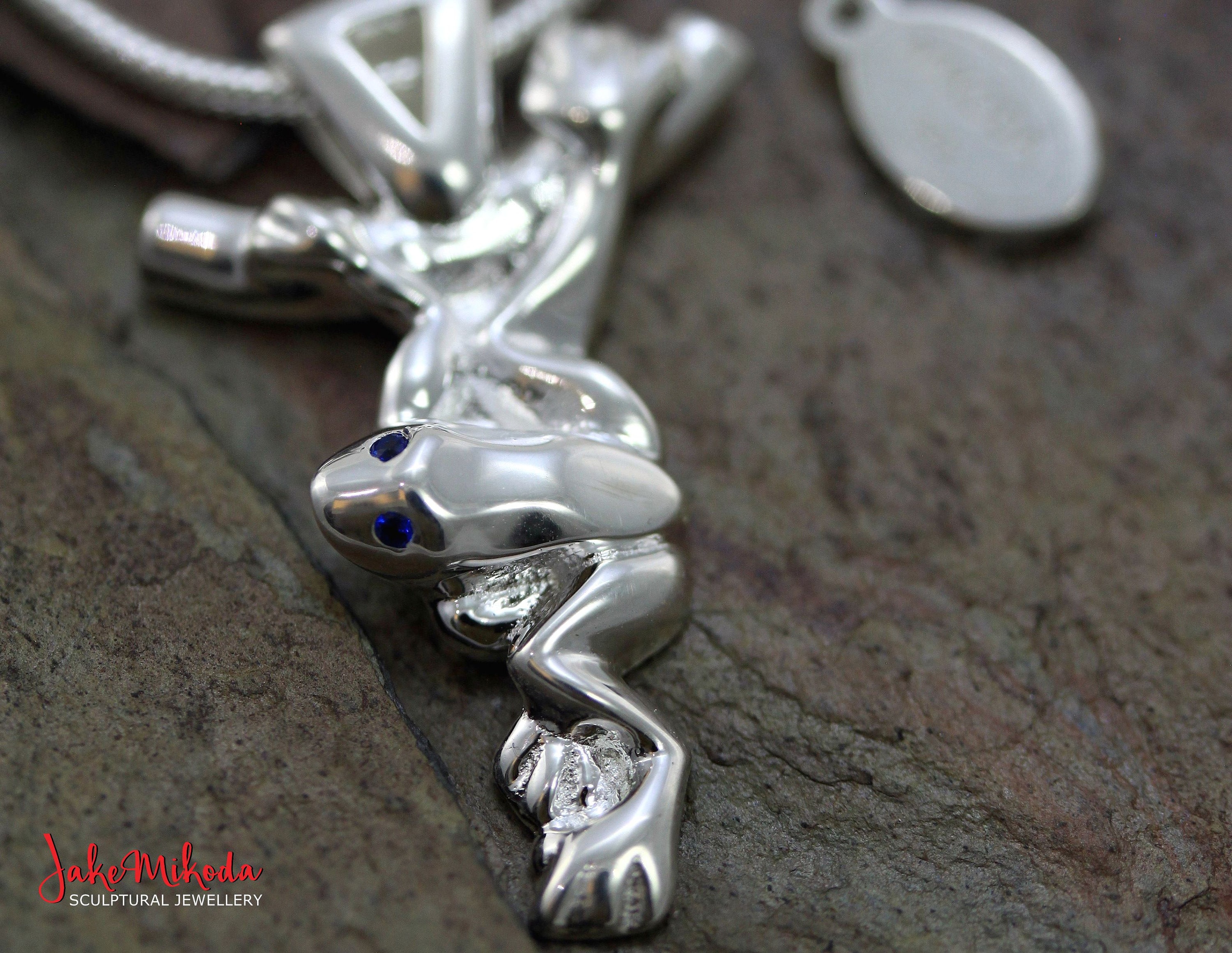 Frog Pendant 925 Sterling Silver Toad Gem Stone Eyes Frog - Etsy UK