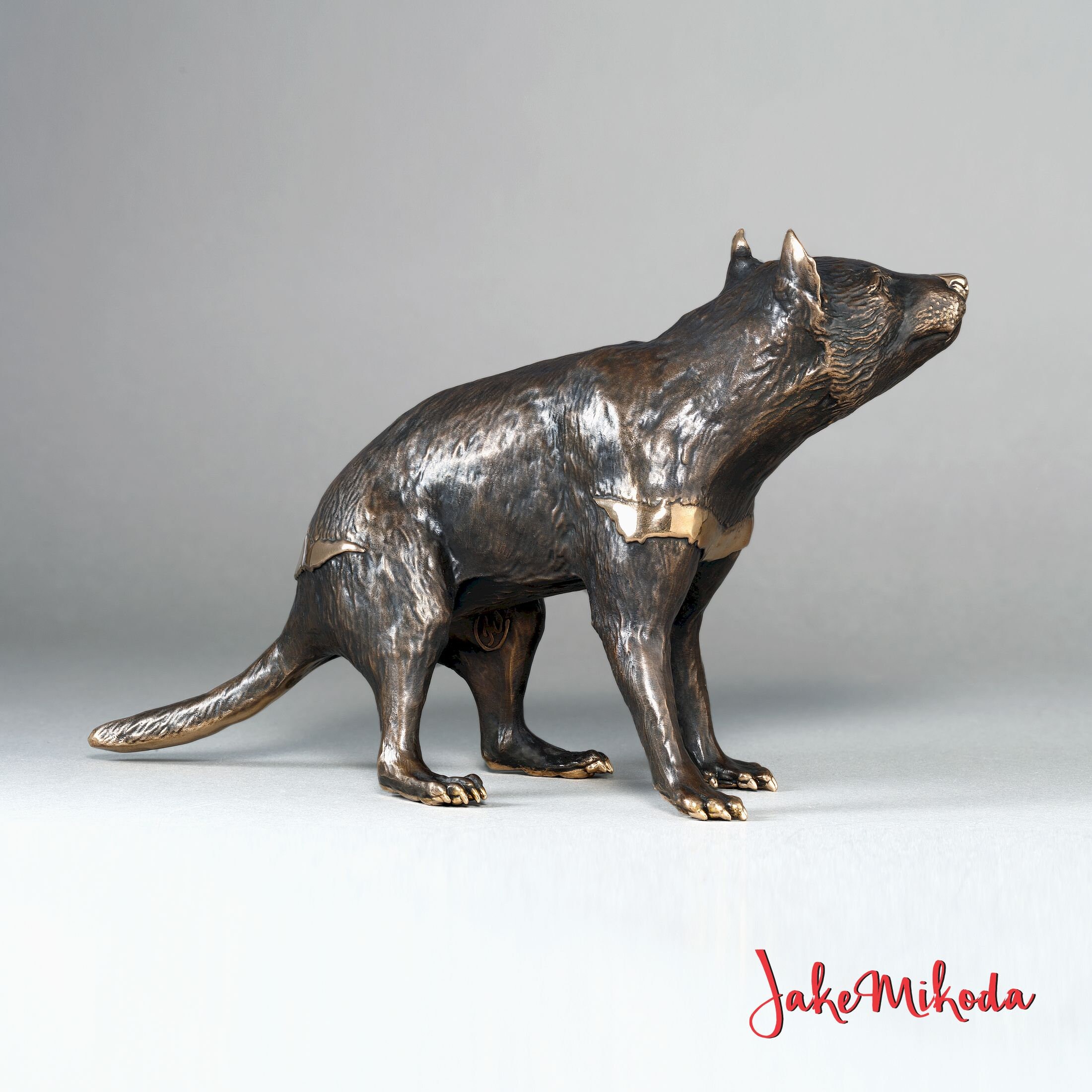 TASMANIAN DEVIL Bronze Sculpture Miniature H6.5xl12x4cm / Collectable ...