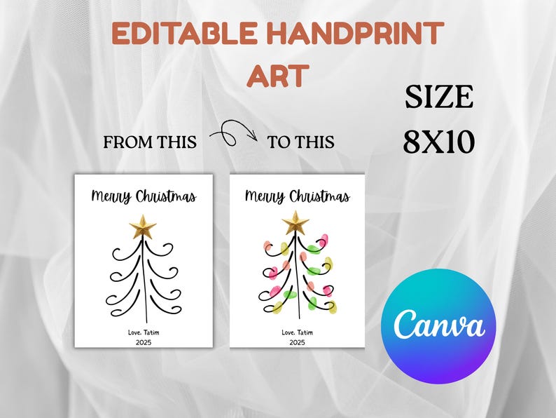 Christmas Tree Fingerprint Art, Personalized Gift (printable) - Etsy UK