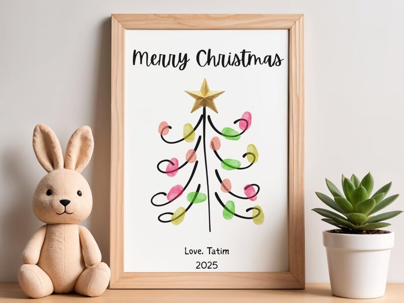 Christmas Tree Fingerprint Art, Personalized Gift (printable) - Etsy UK