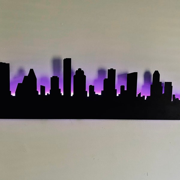 Houston Skyline Mural Wall Art - Etsy