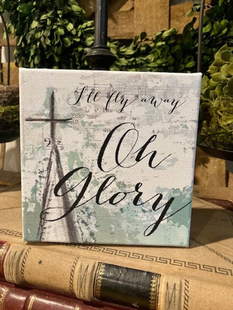 Tiered Tray Deocr, I'll Fly Away Oh Glory Mini Art Block, Church Music ...