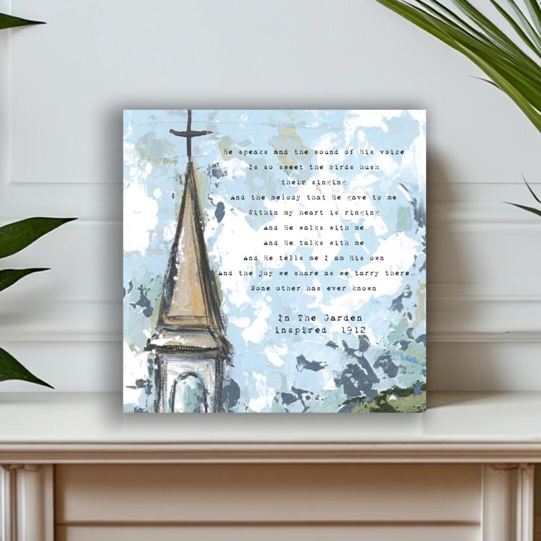 Christian Home Decor, Hymn Lyric Art Print, Mini Shelf Sitter, Tiered ...
