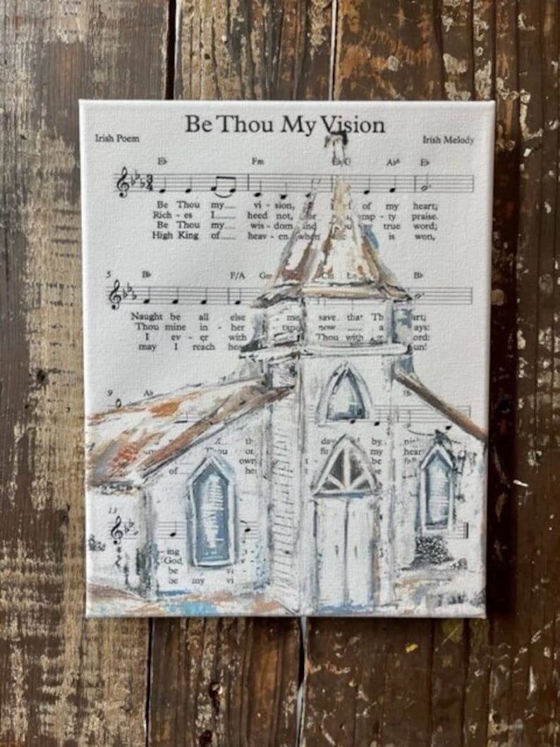 Hymn Canvas Art Print, Be Thou My Vision, Church Music Sheet, Old ...